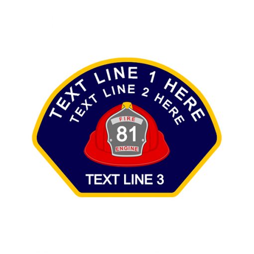 Fire Helmet Engine Number Firefighter Patch– Build Your Patch- Custom ...